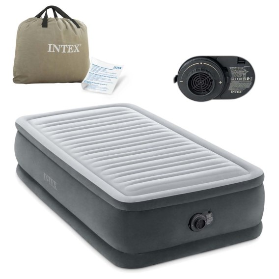 Materac dmuchany 191x 99x46cm z wbudowaną pompką elektryczną INTEX ...